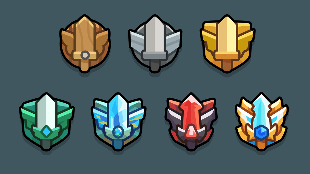 2D League Icons – Rank & Tier Emblems for Competitive Games | LAYERLAB ...