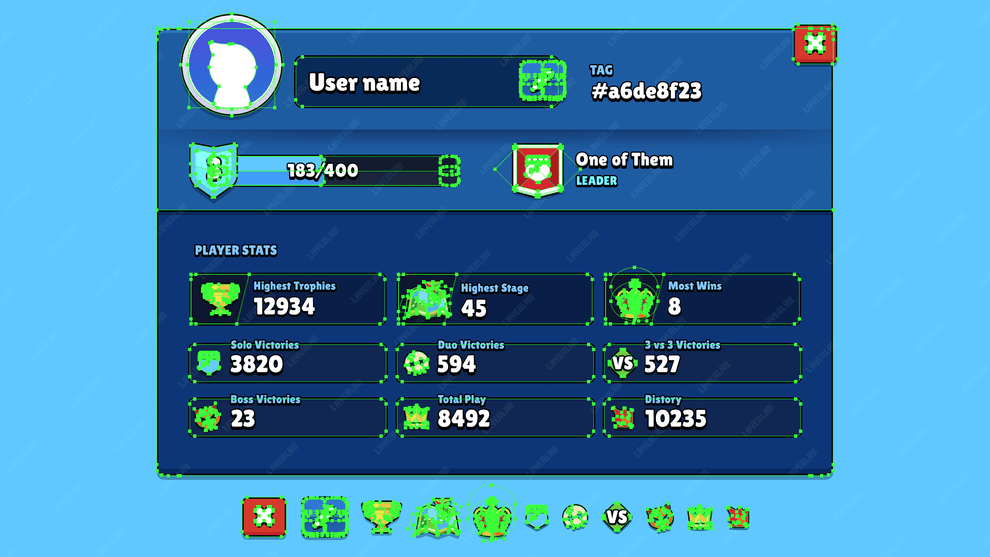 User Profile PSD Template – Game Player Profile UI | LAYERLAB – Layer Store